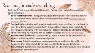 CODE SWITCHING Pptx