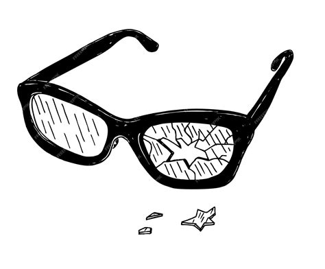 Premium Vector Broken Glasses Vector Sketch Illustration Old Break Glasses Glasses With