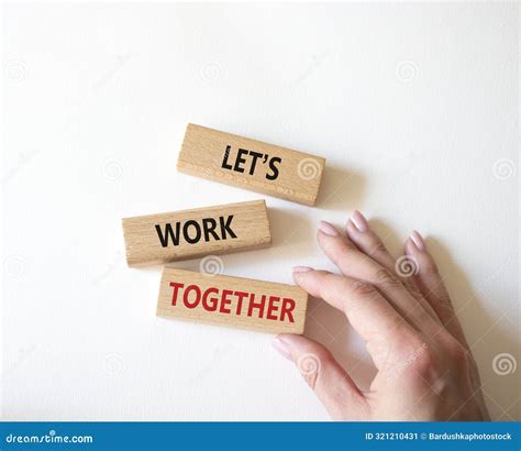 Lets Work Together Symbol Concept Words Lets Work Together On White Puzzle Beautiful Pink