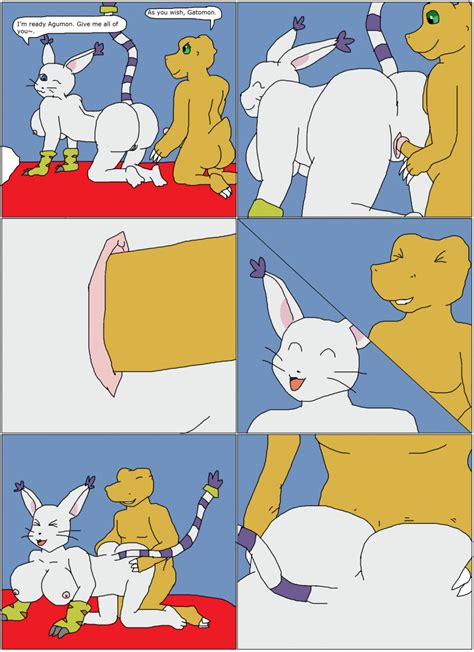 Rule 34 Agumon Anthro Ass Bandai Namco Bed Bedroom Big Butt Breasts Butt Grab Clothing Digimon