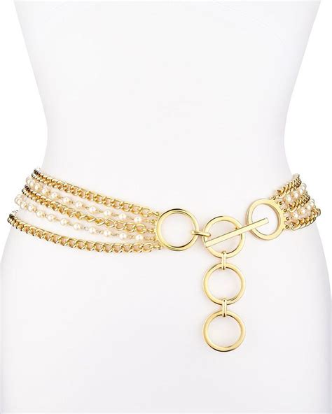 Suzi Roher 5 Strand Chain Belt With Faux Pearls Shopstyle Womens