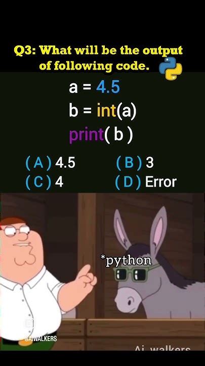 Python Mcq 3 Comment Your Answer Python Short Pythonshorts Youtube