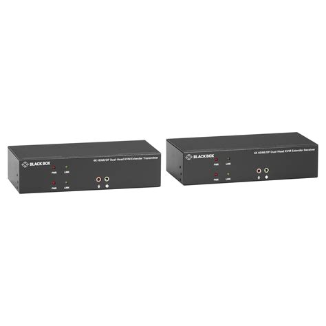 KVM Extender Over Fiber 4K Dual Monitor HDMI Displayport Black Box