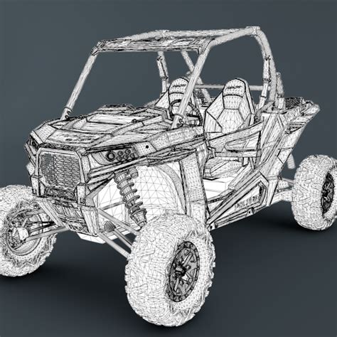 Polaris Ranger Rzr 1000 Blue Version Cgtrader