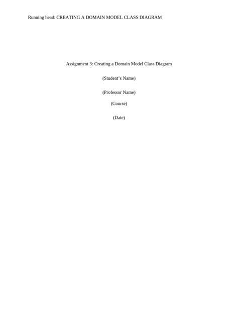 assignment 3 creating a domain model class diagram pdf marketing