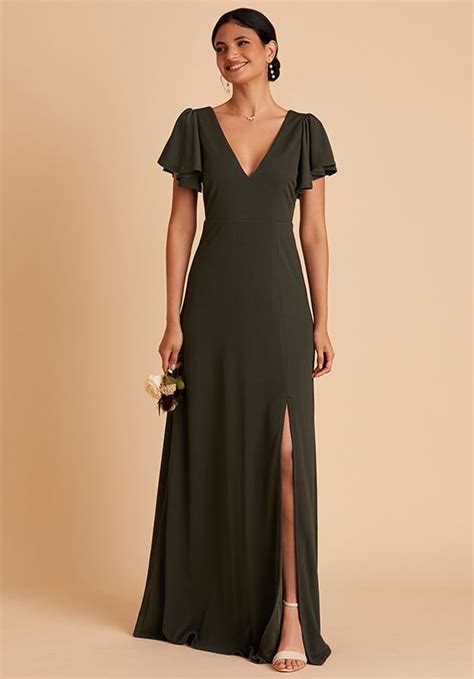 Birdy Grey Hannah Dress In Crepe Olive Bridesmaid Dress The Knot