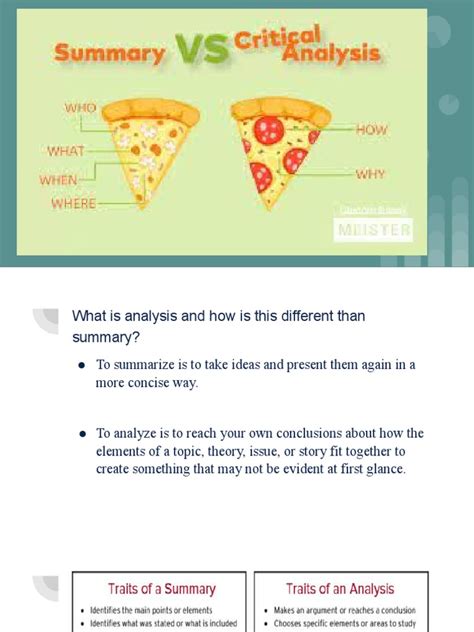 The Difference Between Summary And Analysis Pdf