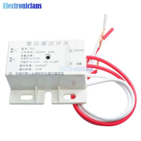 Sakelar Sensor Manusia Inframerah Otomatis 220v Ac 50hz Modul Sensor Gerak Tubuh Radar Microwave