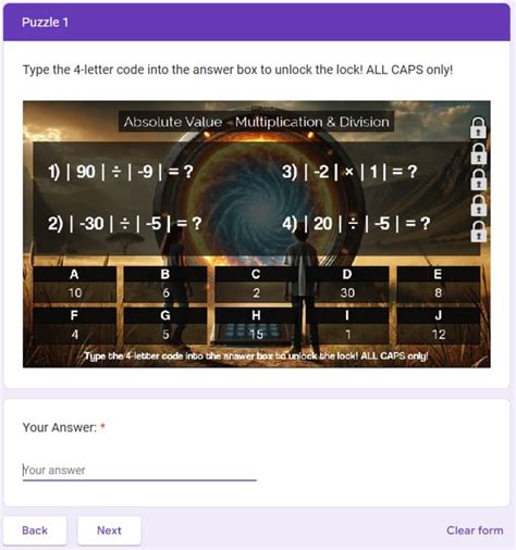 Absolute Value Multiplication And Division Escape Room Math Breakout Game