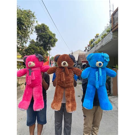 Jual Boneka Teddy Bear Topi Jumbo 1 Meter Shopee Indonesia