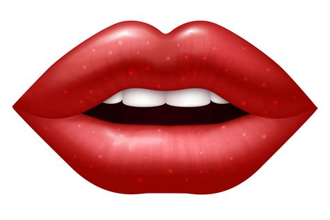 Red Sexy Lips Female Makeup With Glossy Graphic By Microvectorone