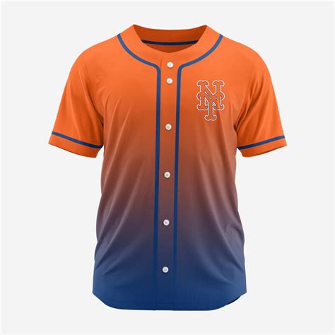 Mlb New York Mets Personalized Gradient Design Baseball Jersey St2401