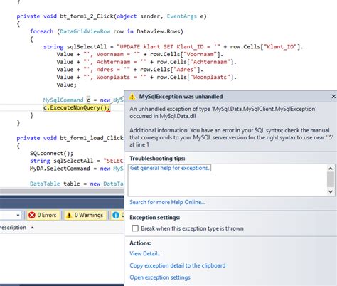 C Mysql How Do I Skip Empty Rows When Updating Back To Wamp