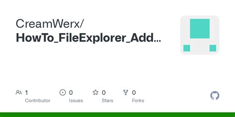 GitHub CreamWerx HowTo FileExplorer AddressBar