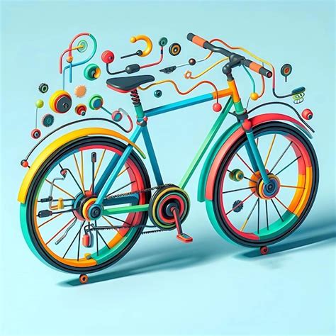 3d Minimalistic Bicycle Illustration With Blue Background Premium Ai