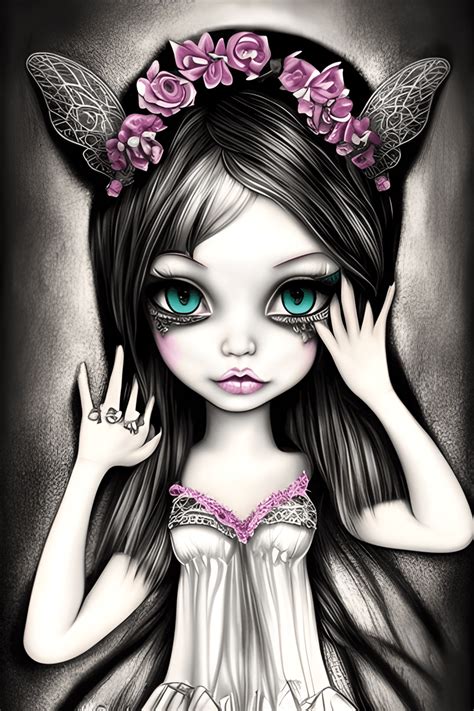 Gothic Tinkerbell Illustration Creative Fabrica