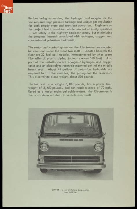 Gm Electrovan Brochure 1966