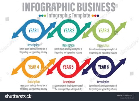 6 Steps Modern Timeline Diagram Planning Stock Vector Royalty Free