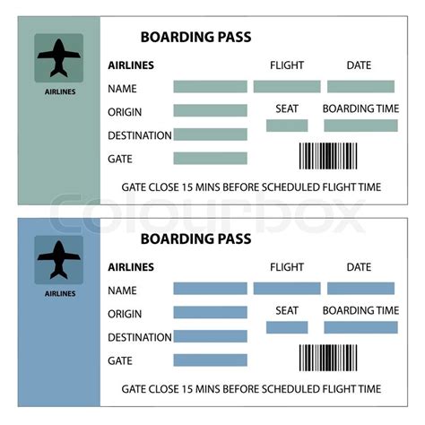 Illustration Of Two Boarding Passes On Stock Vector Colourbox