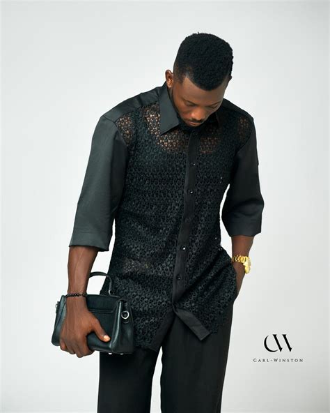 Mens Black Lace Shirt Satin Sleeve Button Up Formal Wear Etsy