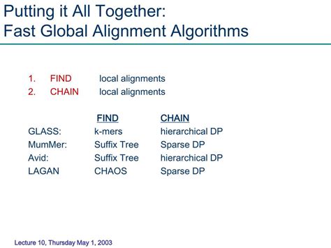 PPT Large Scale Global Alignments Multiple Alignments PowerPoint Presentation ID
