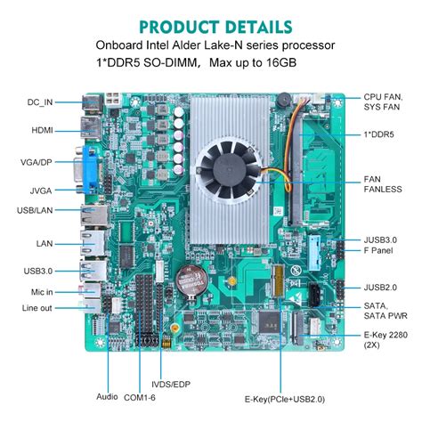 Intel Mini Itx Motherboard Alder Lake N Processor N100 N95 N300 Motherboard Ddr5 Ram Socket 2lan