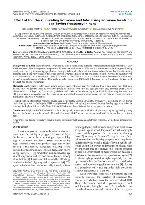 Pdf Effect Of Follicle Stimulating Hormone And Luteinizing Hormone