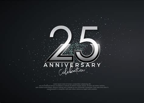 간단하고 우아한 숫자 25주년 축하 포스터 배너 축하 인사말을 위한 프리미엄 벡터 프리미엄 벡터