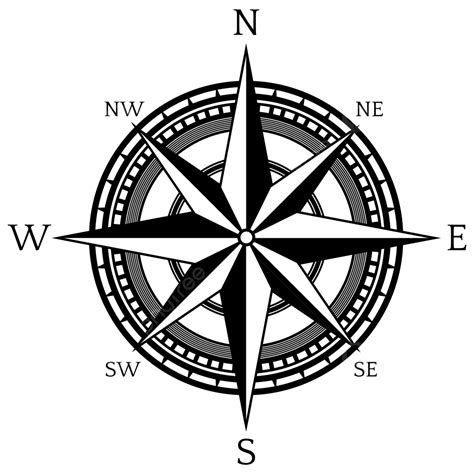 Classic Compass Direction In Black White Color Compass Drawing Compass Sketch Compass