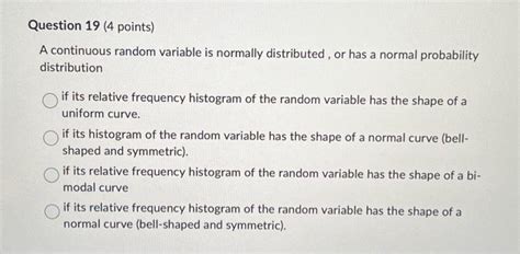 Solved A Continuous Random Variable Is Normally Distributed