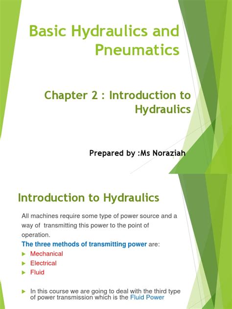 Chapter 2 Basic Pneumatic And Hydraulic System Pdf Pump Civil