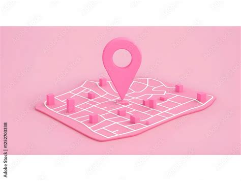 Pink 3d Map Illustration Stock Illustration Adobe Stock