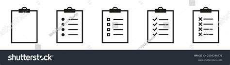 Checklist Clipboard Vector Icons Clipboard Checkmark Stock Vector Royalty Free