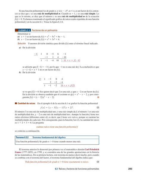 Pdf Ejemplo 3 Factores De Un Polinomio63 Raíces Y Factores De