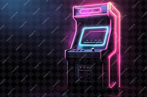 Premium Psd Retro Arcade Cabinet Arcane Frame With Classic Arcade Cabine Neon Color Frame Y2k