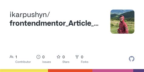 GitHub Ikarpushyn Frontendmentor Article Preview