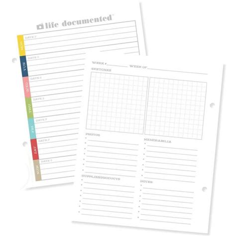 Double Sided Snap Collection 6x8 Calendar Planner Inserts Plan Your