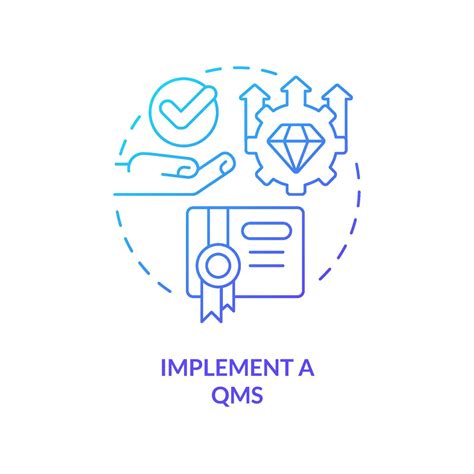 Implement Qms Blue Gradient Concept Icon Quality Management System Improving Product