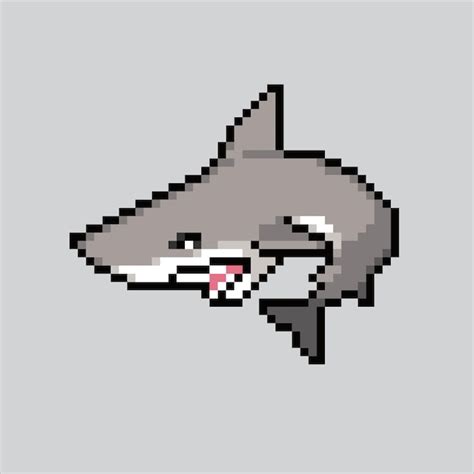 Premium Vector Pixel Art Illustration Shark Pixelated Shark Sea Shark