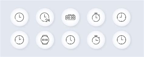 Premium Vector Clock Neomorphic Line Icons Set Call Appeal Timer