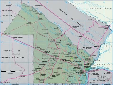 Mapa De Chaco Con Red De Carreteras Mapa Chaco Mapas De Argentina