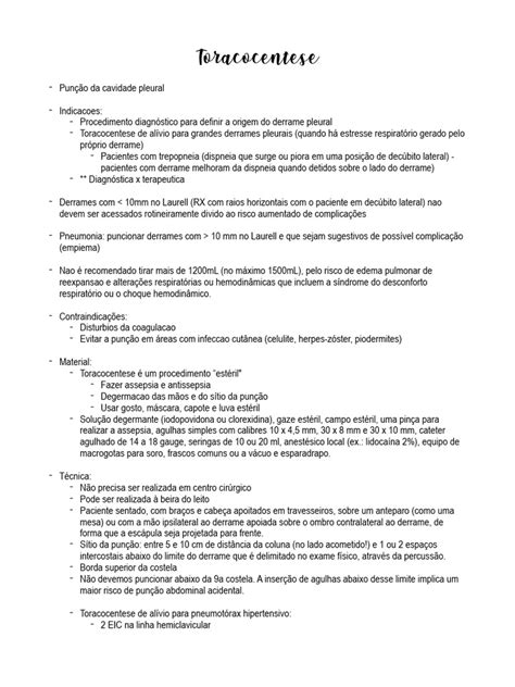 Toracocentese Pdf Medicina Clínica Especialidades Médicas