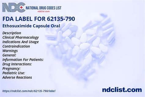 Fda Label For Ethosuximide Capsule Oral Indications Usage And Precautions