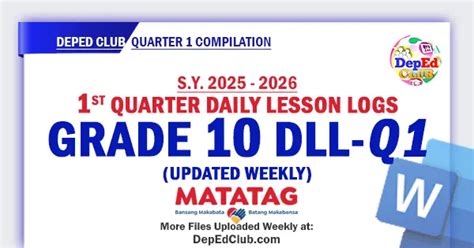 Quarter 1 Grade 10 Daily Lesson Log Archives The Deped Teachers Club