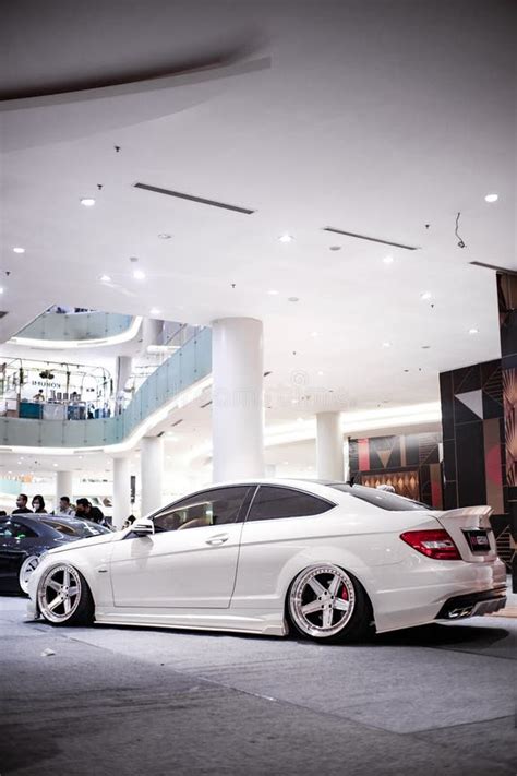 Stanced Mercedes Benz C 250 Coupe In Car Modification Show Editorial Photo Image Of Road