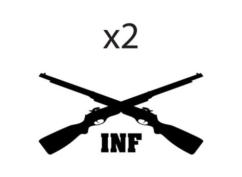 Set Of 2 Infantry Crossed Rifles Army Inf Vinyl Decal Car Window Bumper