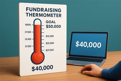 Fundraising Thermometer Template Free And Customizable