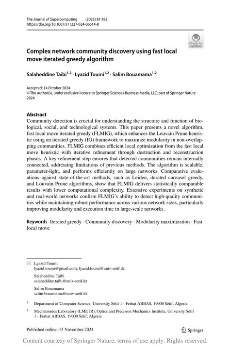 Complex Network Community Discovery Using Fast Local Move Iterated