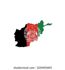 Afghanistan National Flag Shape Country Map Stock Vector Royalty Free