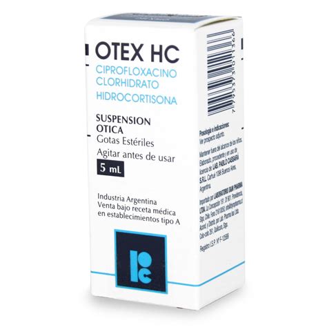Otex Hc Ciprofloxacino 02 Solución Otologica 5 Ml